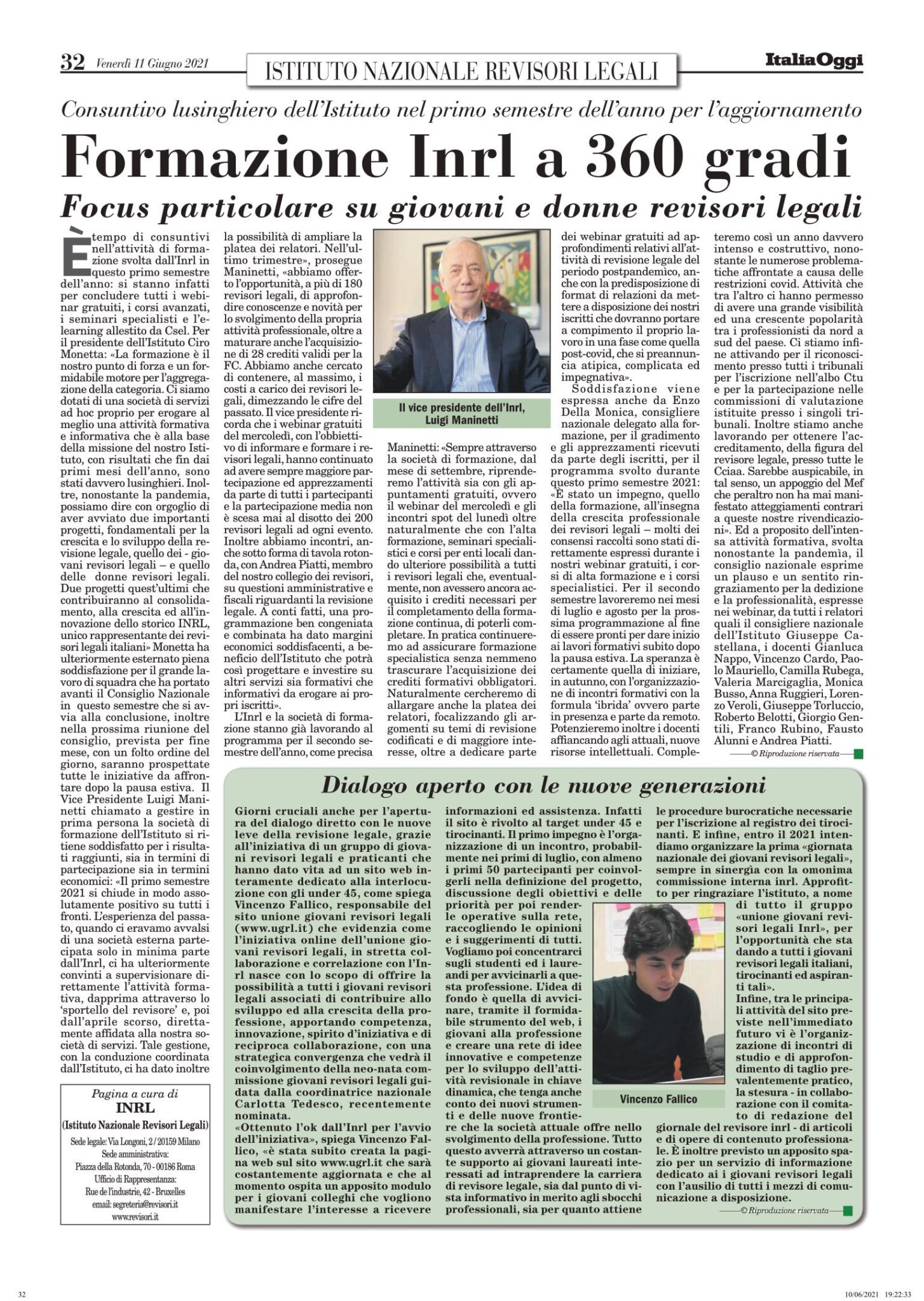 Per l’Inrl semestre positivo nella formazione e più spazio a giovani e ...